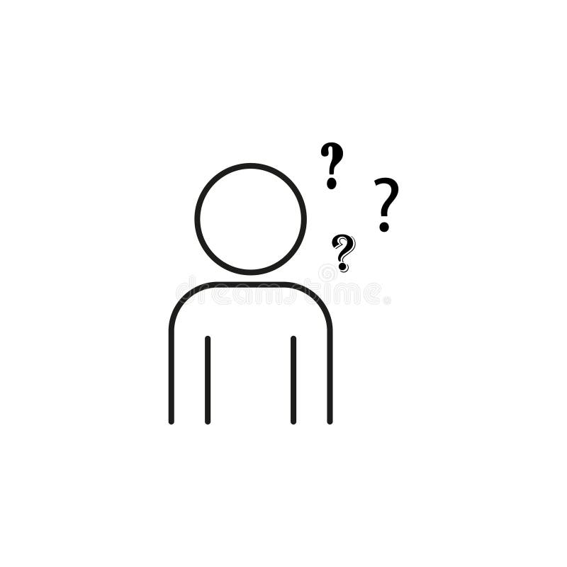 Unsure Person Thinking about Direction or Future, Vector Cartoon Stick ...