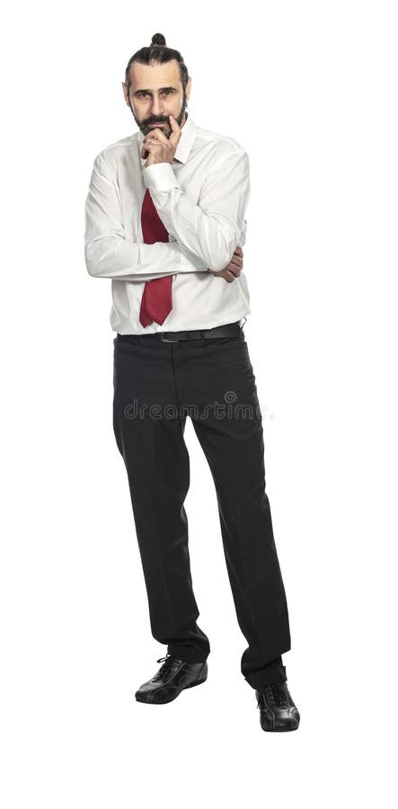 Man Think on White Background Stock Photo - Image of background ...