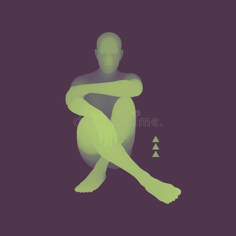 Man in a Thinker Pose. Psychology or Philosophy Vector Illustration ...