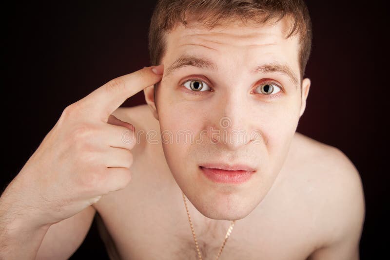 Man thinking stock image. Image of facial, leather, person - 14907671