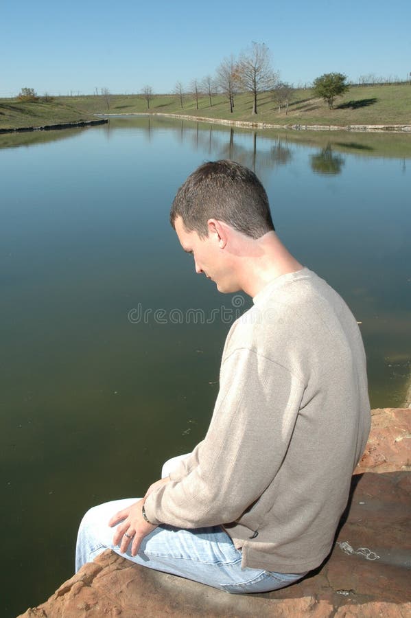 Contemplative Man stock photo. Image of observative, alone - 1540206