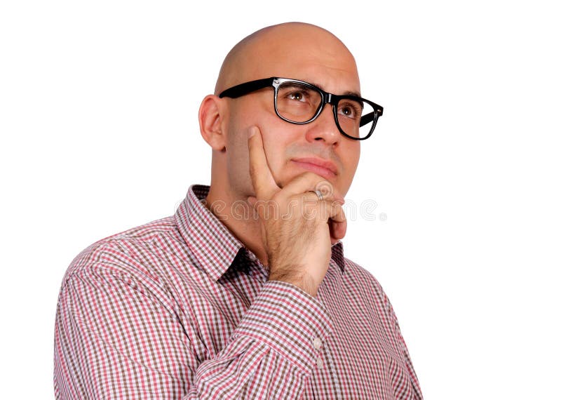 Man thinking stock image. Image of mask, copyspace, baldness - 27311831