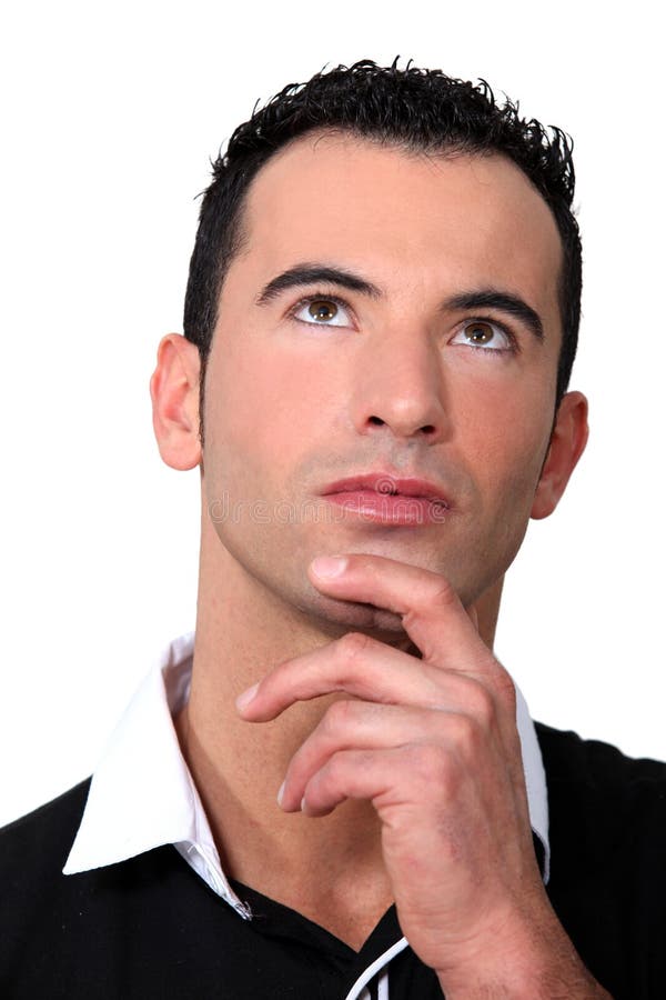 Man thinking stock photo. Image of gaze, male, expertise - 28191306
