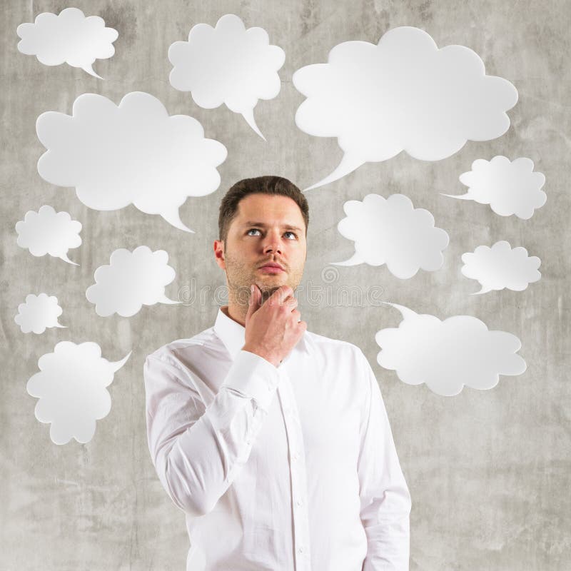 Man thinking stock image. Image of contemplating, positive - 38312213