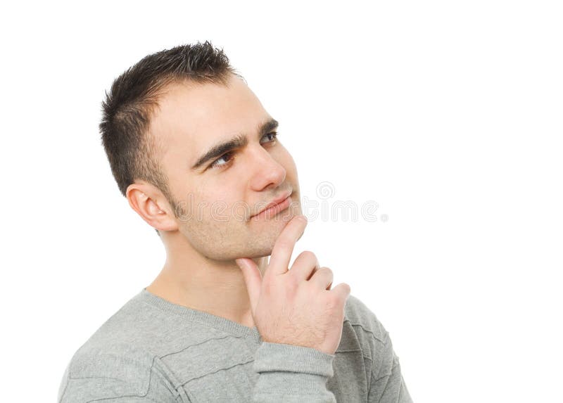 Man thinking stock photo. Image of closeup, portrait, handsome - 8149762