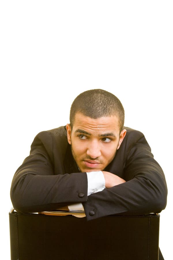 Man thinking stock photo. Image of crossed, decision, hair - 9181472