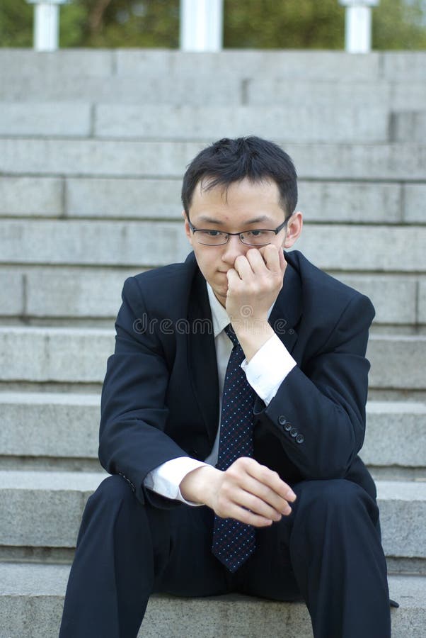 Man thinking stock photo. Image of businessman, student - 9608164