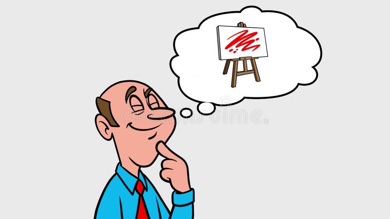 Man Thinking about Art Class - 4k Animation with Alpha Channel, No ...