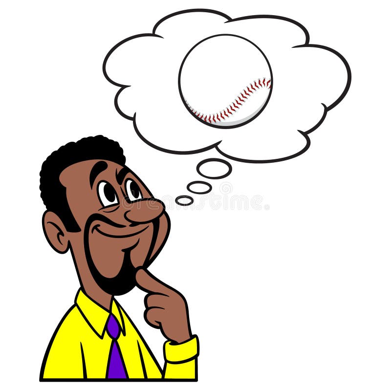 Man Thinking about Baseball Stock Vector - Illustration of sports ...