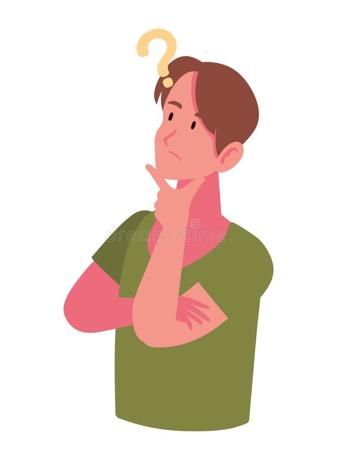 Man thinking cartoon stock vector. Illustration of problem - 292740689