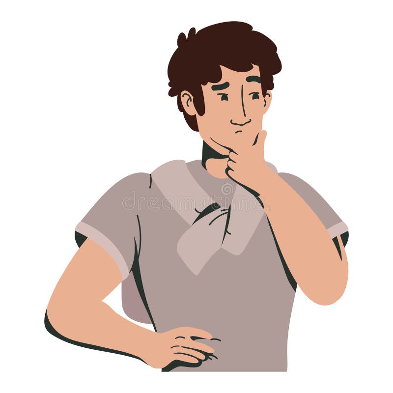 Man thinking character stock illustration. Illustration of expression ...