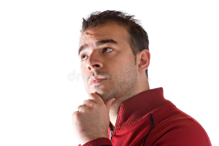 Man Thinking Deeply stock photo. Image of decisions, male - 13442402