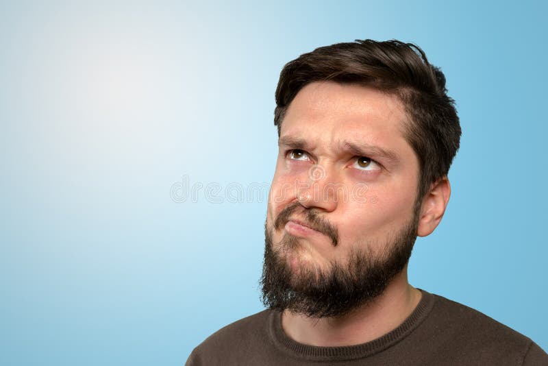 Man Thinking Deeply stock photo. Image of analysis, contemplation ...