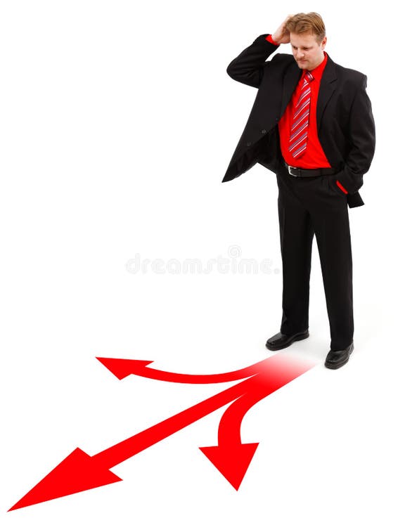 Man Thinking about Direction Stock Image - Image of isolated ...