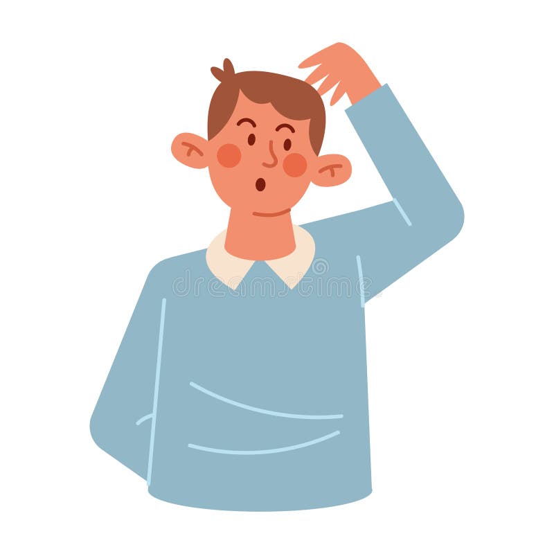 Man thinking with doubt stock vector. Illustration of clueless - 291806353