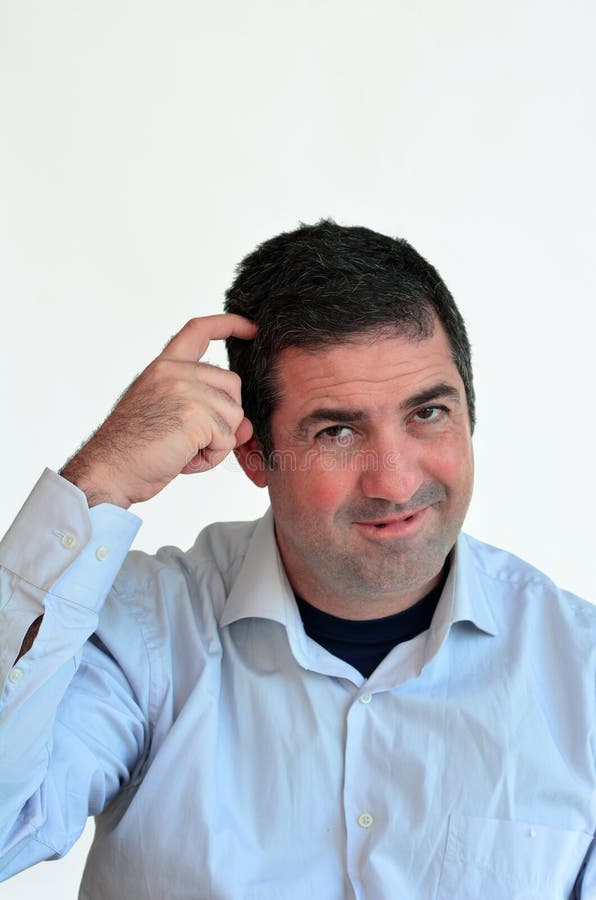 Man Thinking Face Expression Stock Photo - Image of career, lifestyle ...