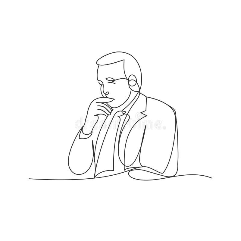 Thinking Line Art Stock Illustrations – 17,307 Thinking Line Art Stock ...