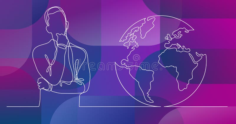 Global Continuous Line Drawing Stock Illustrations – 1,103 Global ...