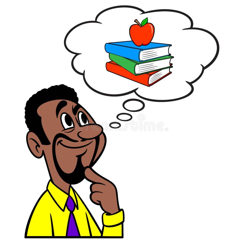 Man Thinking about Going Back To School Stock Vector - Illustration of ...