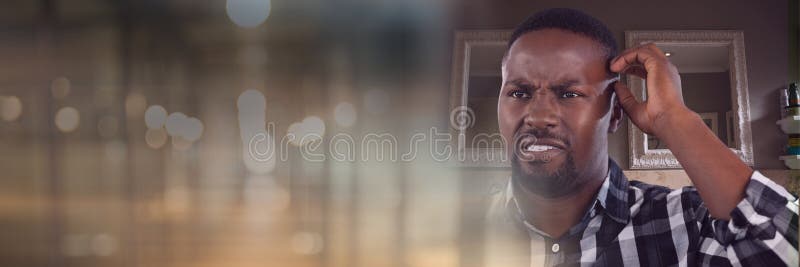 Man Thinking Hard and Confused with Mirrors with Transition Stock Photo ...