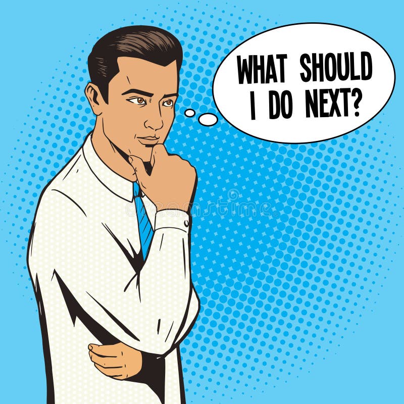 Man Thinking Hard Pop Art Style Vector Stock Vector - Illustration of ...