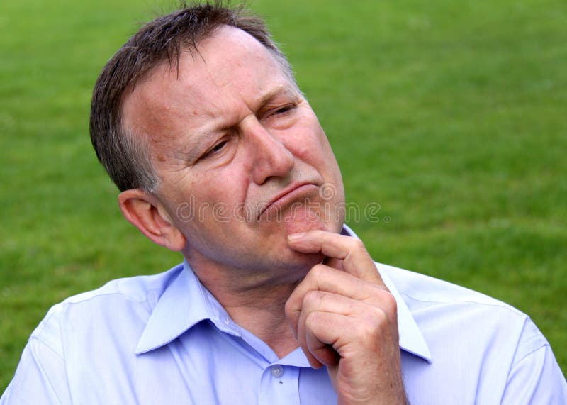 Man Thinking about How To Solve a Problem Stock Photo - Image of candid ...
