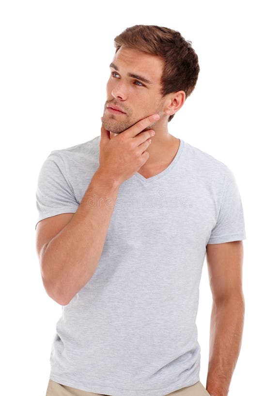 Man, Thinking of Ideas and Inspiration for Future Decision, Insight and ...