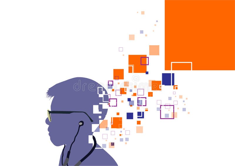 Man Thinking Imagine Vector Icon and for Tech Stock Illustration ...