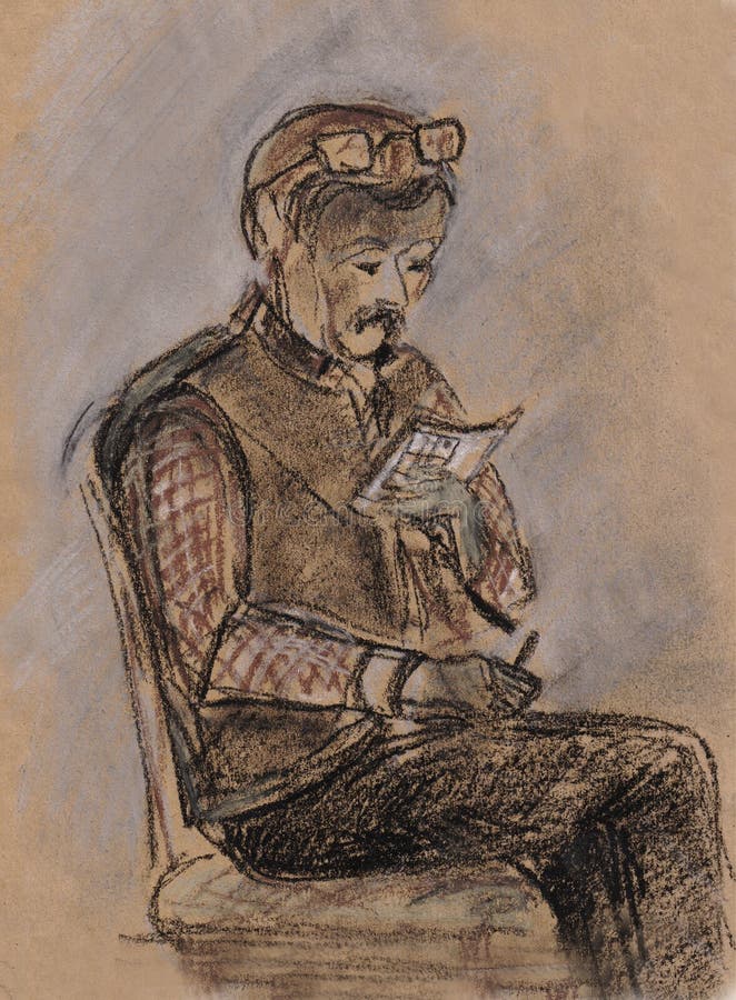 The Man Thinking at Intellectual Game Stock Illustration - Illustration ...