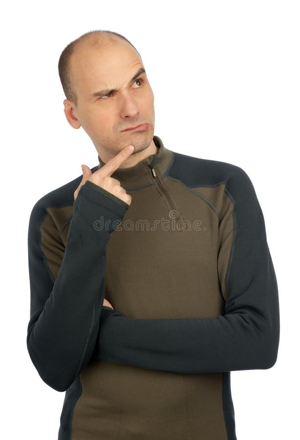 Man Thinking and Looking Up Stock Image - Image of thinking, handsome ...