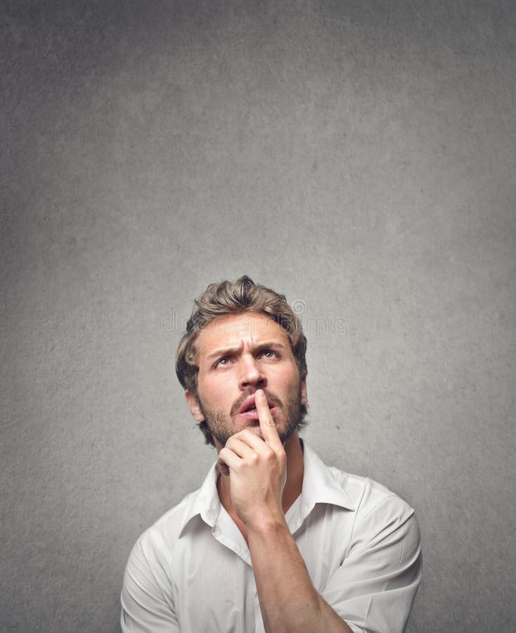 Thinking man stock image. Image of face, handsome, business - 29796897