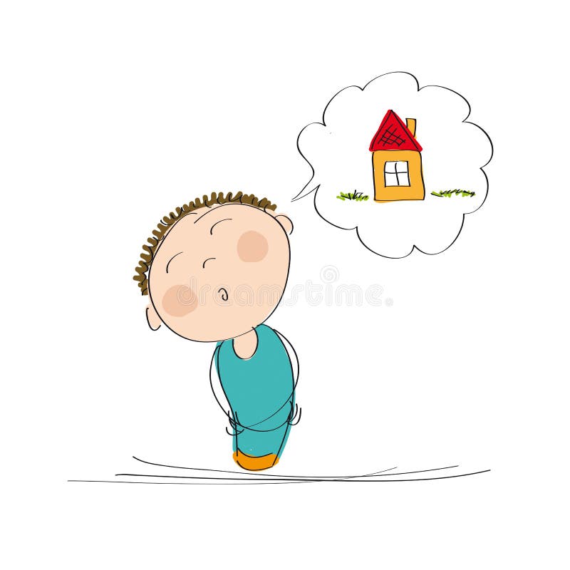 Man Thinking of a New House Stock Vector - Illustration of business ...