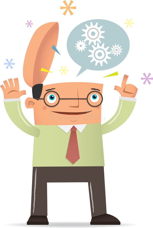 Man Thinking with Open Head Stock Vector - Illustration of standing ...