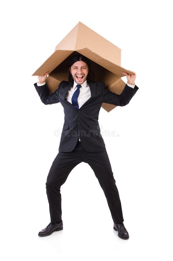 Man in thinking outside stock photo. Image of delivery - 39316562