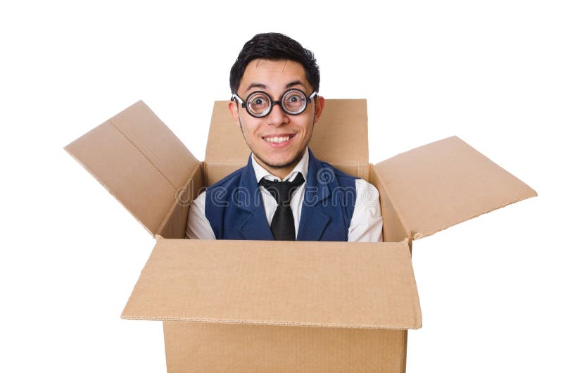 Man in thinking outside stock photo. Image of delivery - 39316562