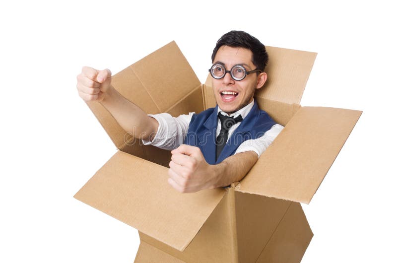 Man in thinking outside stock photo. Image of shipment - 39887244