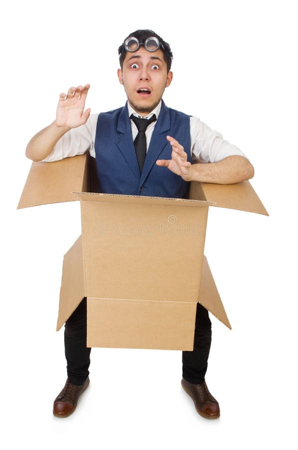 Man in thinking outside stock photo. Image of delivery - 40289568