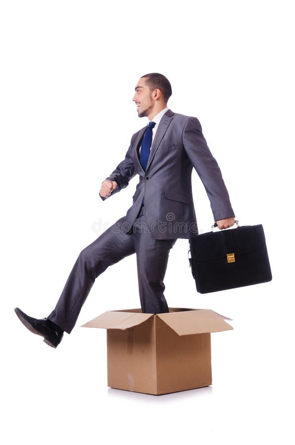 Man in thinking outside stock image. Image of briefcase - 44064067