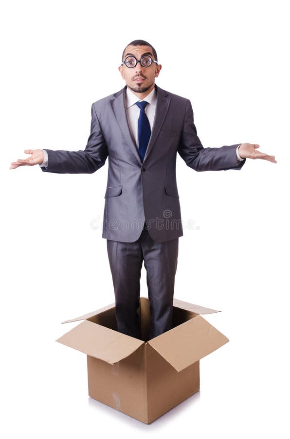 Man in thinking outside stock image. Image of delivery - 44760777