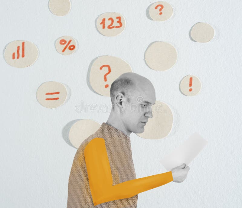 Man thinking stock illustration. Illustration of paper - 47483356