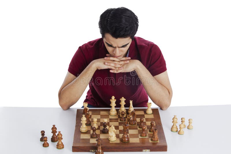 Man Thinking while Playing Chess Stock Image - Image of making, indian ...