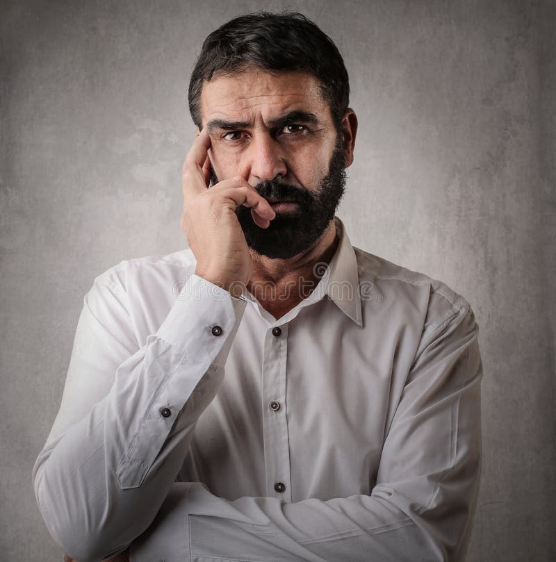 Man thinking stock image. Image of portrait, copyspace - 67495275