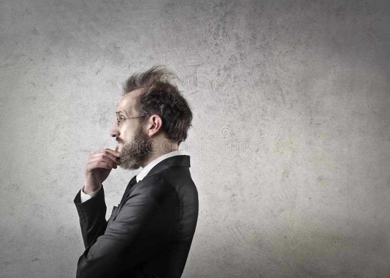 Thinking profile stock image. Image of thought, smile, college - 920081