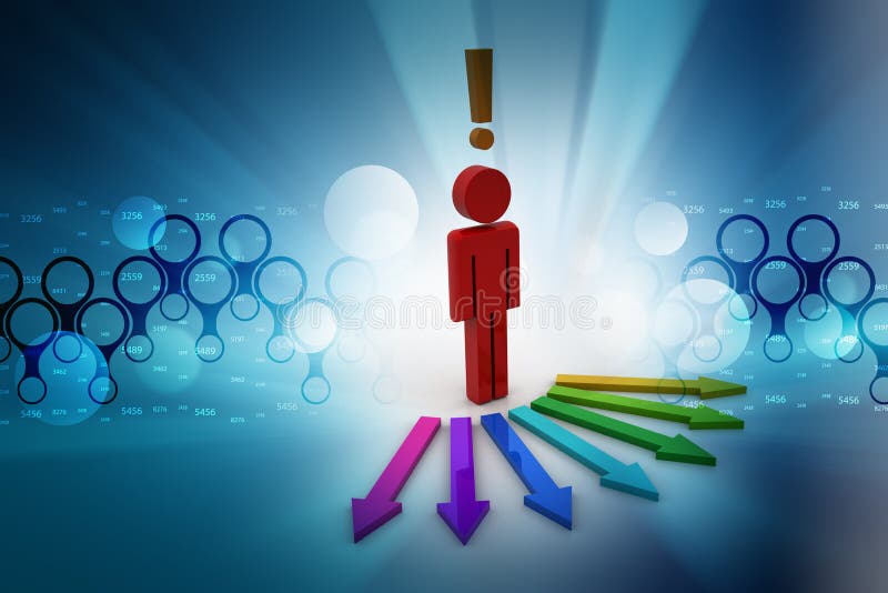 Man Thinking Problem Solving Ways Stock Illustration - Illustration of ...