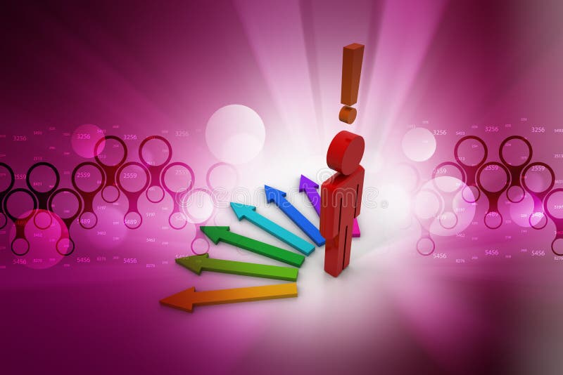 Man Thinking Problem Solving Ways Stock Illustration - Illustration of ...