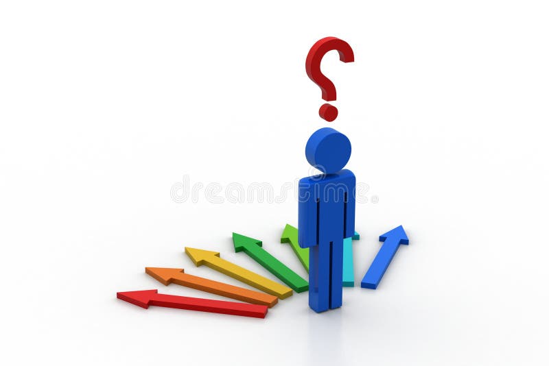 Man Thinking Problem Solving Ways Stock Illustration - Illustration of ...