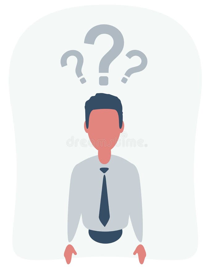 Man is Thinking. Question Mark. Vector Illustration Stock Vector ...