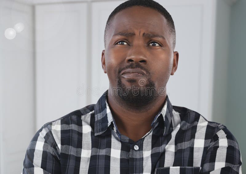 Man thinking in room stock image. Image of confused - 102567821