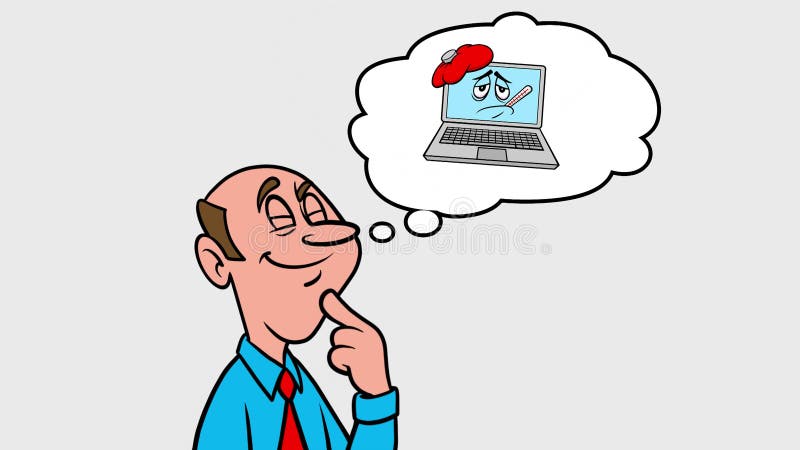 Thinking about a Sick Computer - 4k Animation with Alpha Channel Stock ...