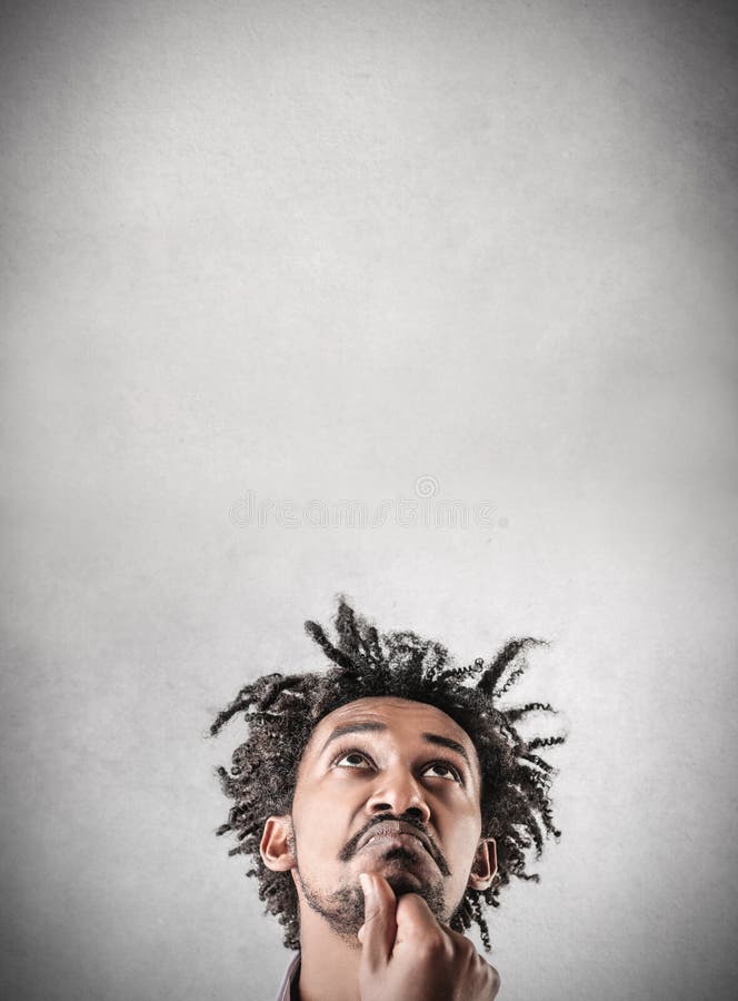 Man thinking of something stock image. Image of surface - 46726655